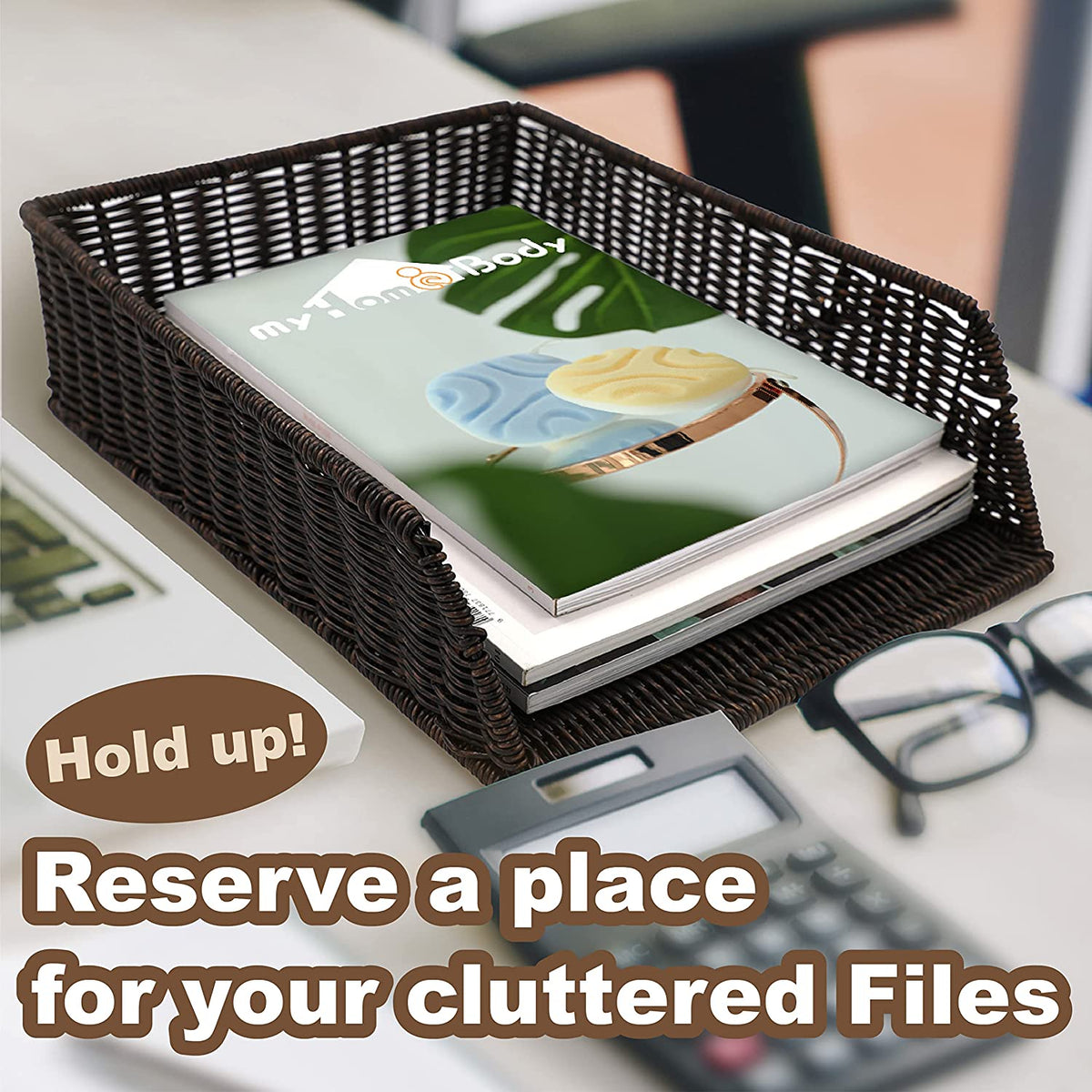 Wicker Paper Organizer